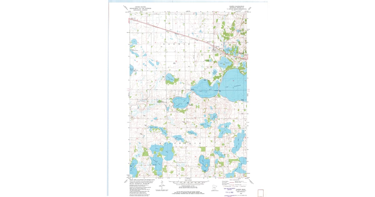 1982 Map of Darwin, MN — High-Res | Pastmaps