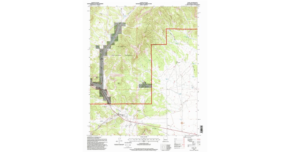 1995 Map of Datil, NM — High-Res | Pastmaps