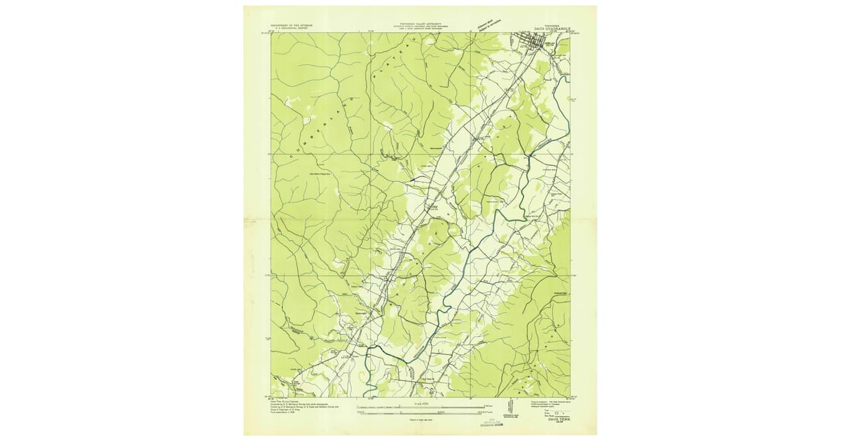 1936 Map of Daus, Sequatchie County, TN — High-Res | Pastmaps