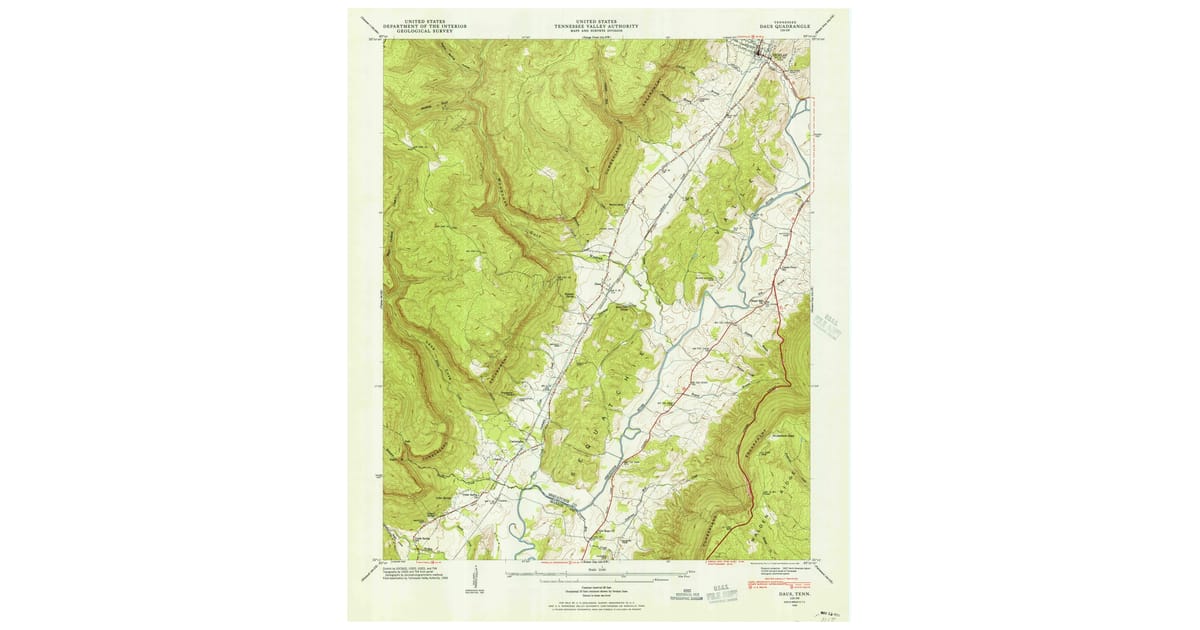 1946 Map of Daus, Sequatchie County, TN — High-Res | Pastmaps