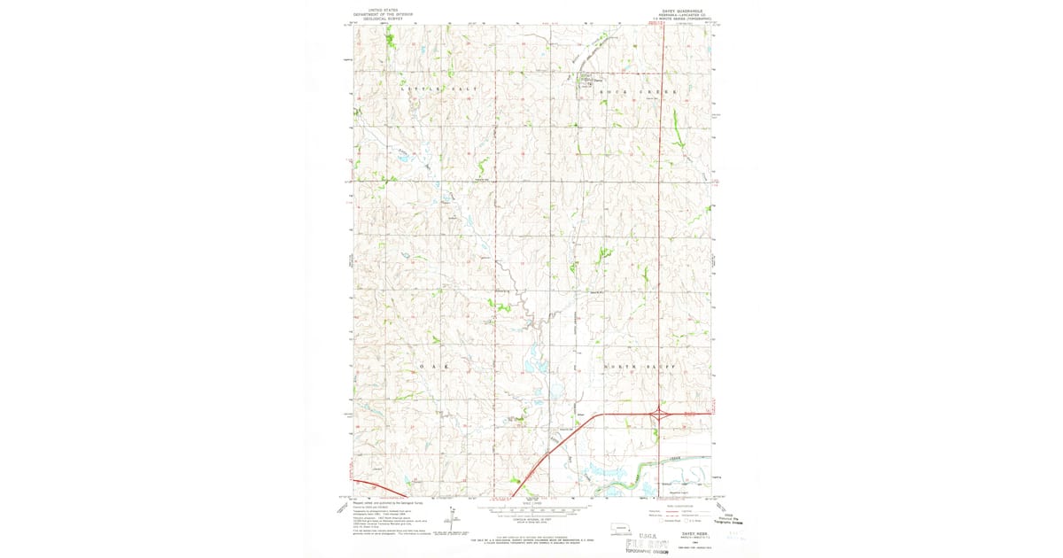 1964 Map of Davey, NE — High-Res | Pastmaps
