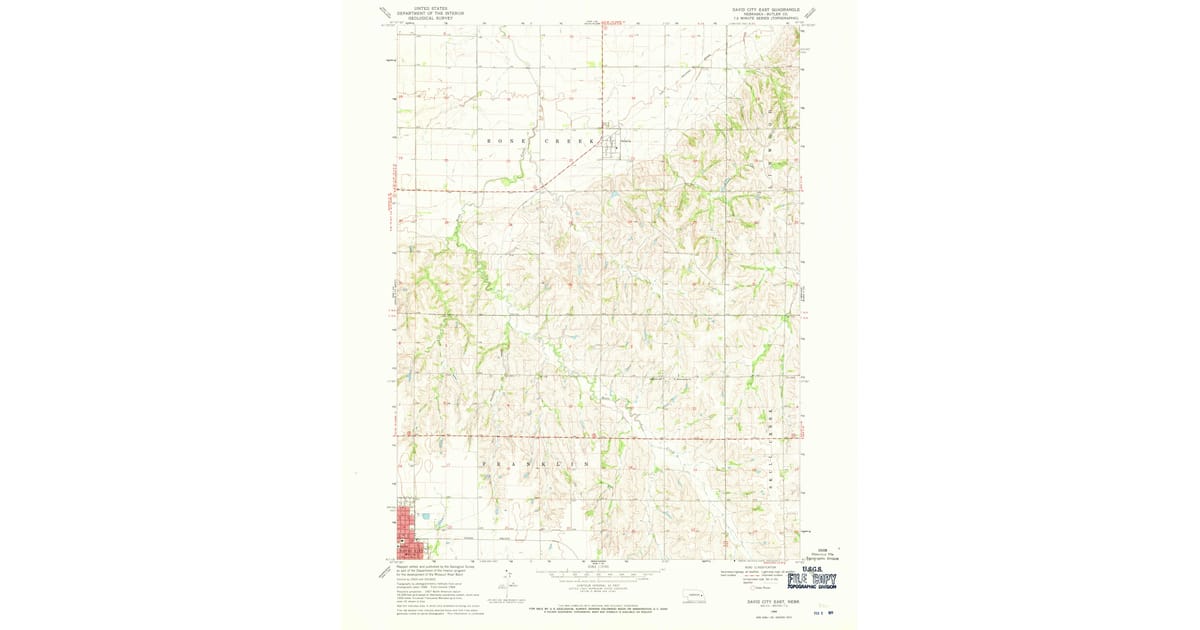 1968 Map of David City East, Butler County, NE — High-Res | Pastmaps