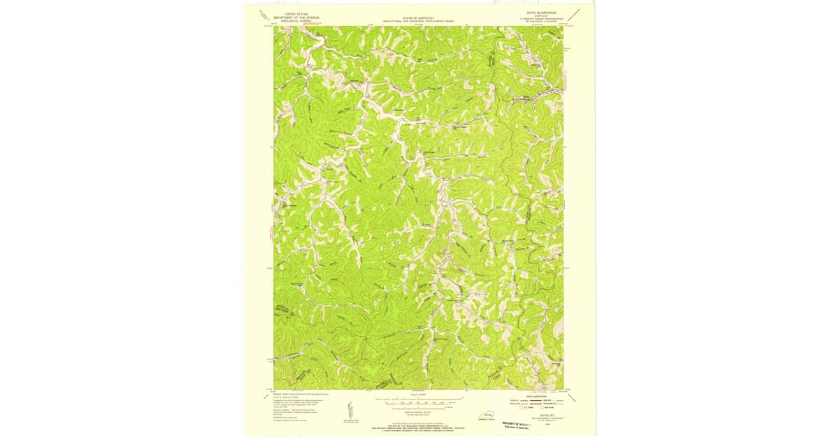 1954 Map of David, Magoffin County, KY — High-Res | Pastmaps