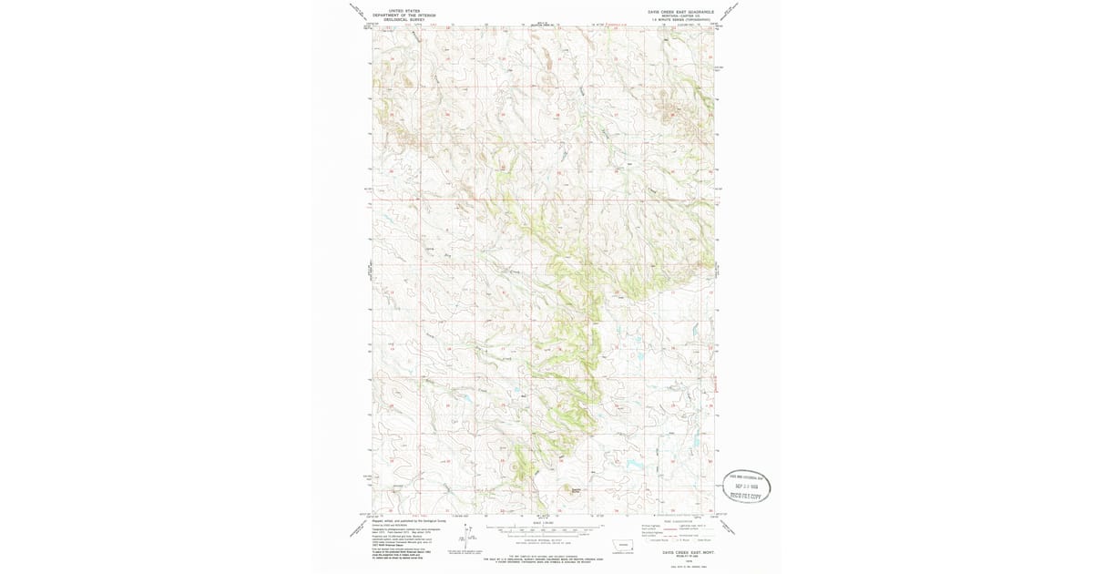 1979 Map of Davis Creek East, Carter County, MT — High-Res | Pastmaps