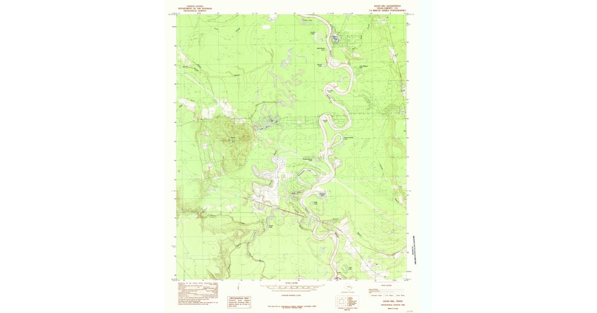1984 Map of Davis Hill, Liberty County, TX — High-Res | Pastmaps