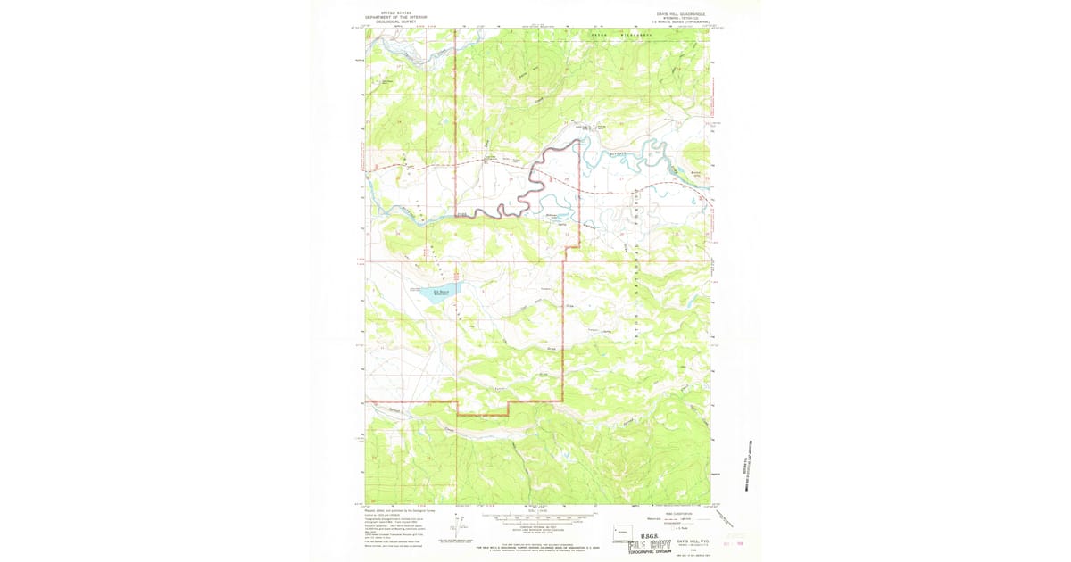 1965 Map of Davis Hill, Teton County, WY — High-Res | Pastmaps