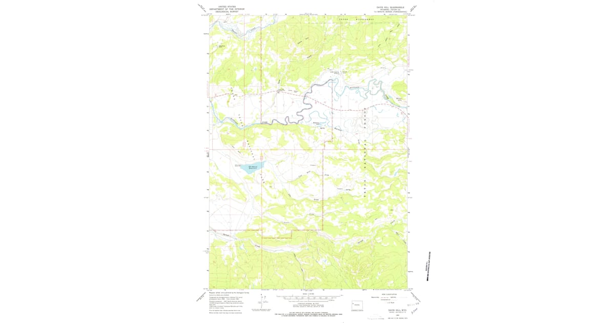 1965 Map of Davis Hill, Teton County, WY — High-Res, 1978 Print | Pastmaps