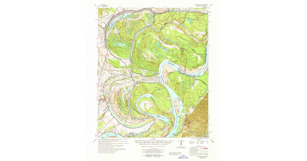 1965 Map of Davis Island, Madison County, MS — High-Res | Pastmaps