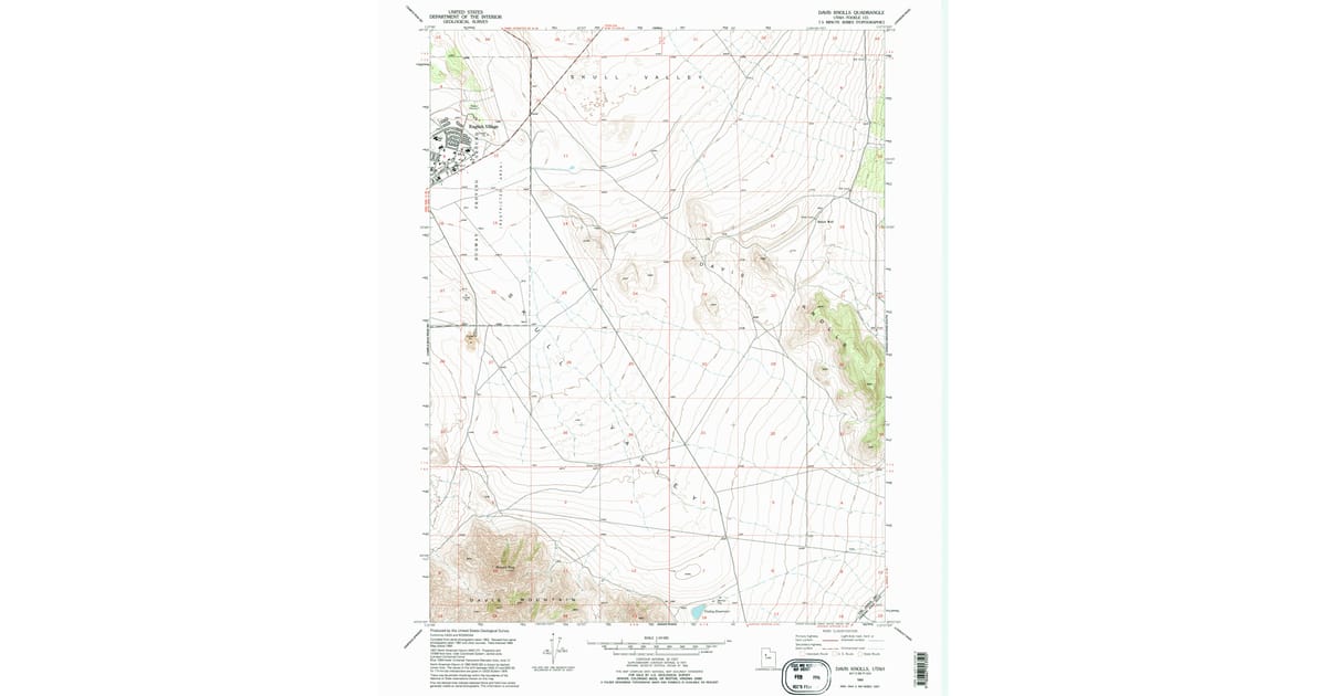 1993 Map of Davis Knolls, Tooele County, UT — High-Res | Pastmaps