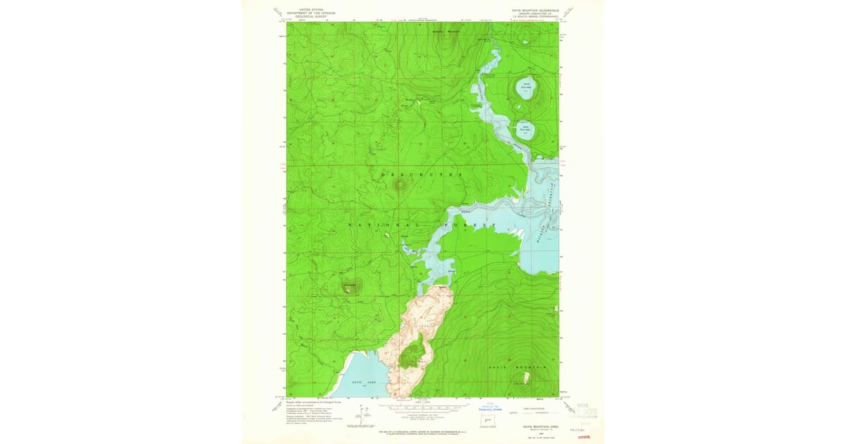 1963 Map of Davis Mountain, Deschutes County, OR — High-Res | Pastmaps
