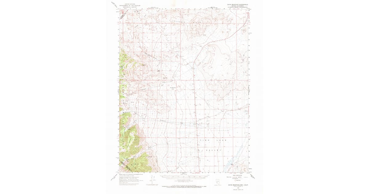 1963 Map of Davis Mountain, Esmeralda County, NV — High-Res, 1971 Print ...