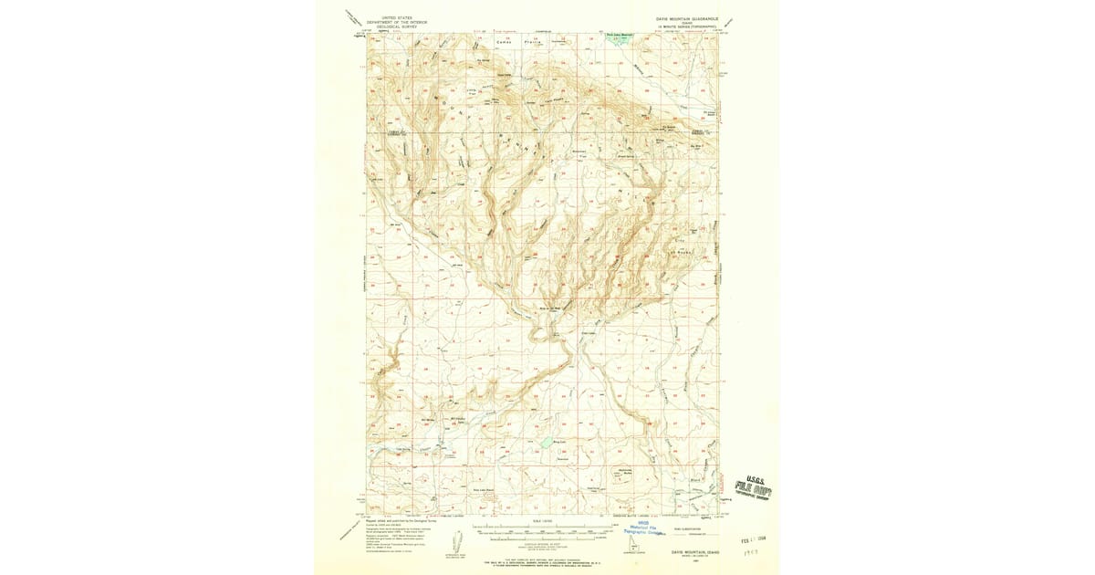 1957 Map of Davis Mountain, Gooding County, ID — High-Res | Pastmaps