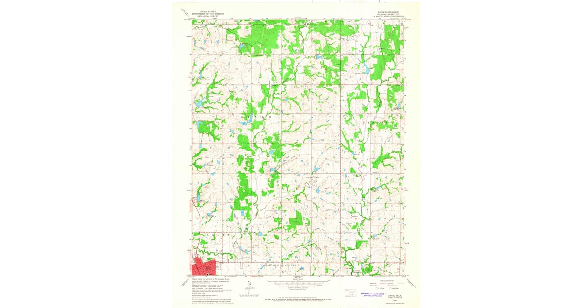1965 Map of Davis, OK — High-Res | Pastmaps