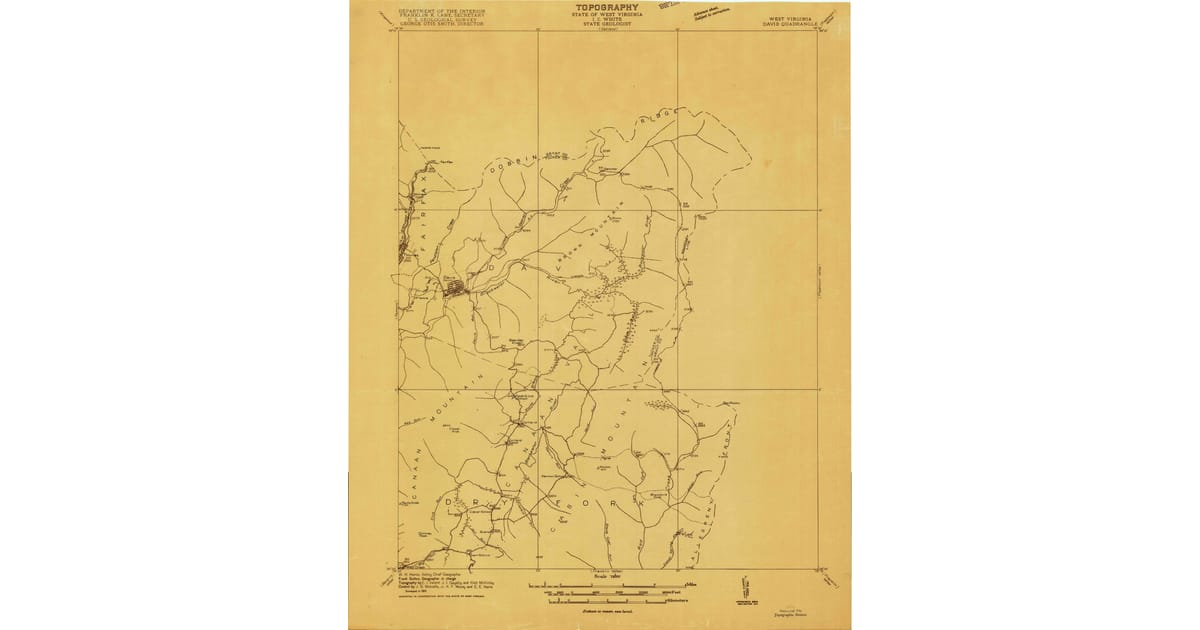 1916 Map of Davis, WV — High-Res | Pastmaps