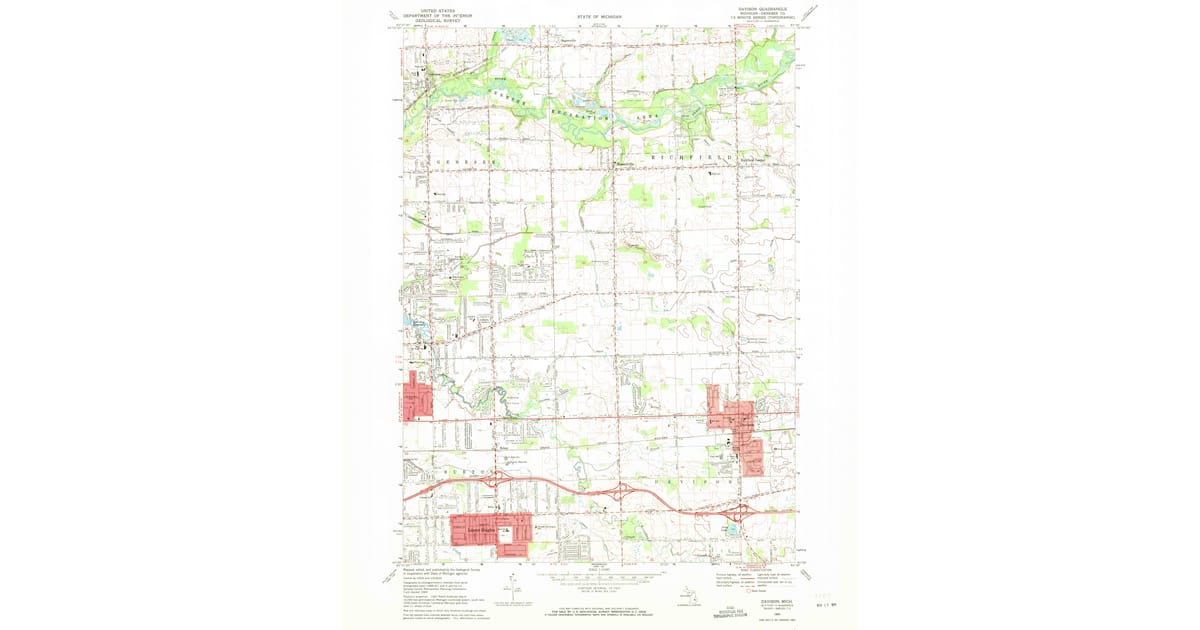 1969 Map of Davison, MI — High-Res | Pastmaps
