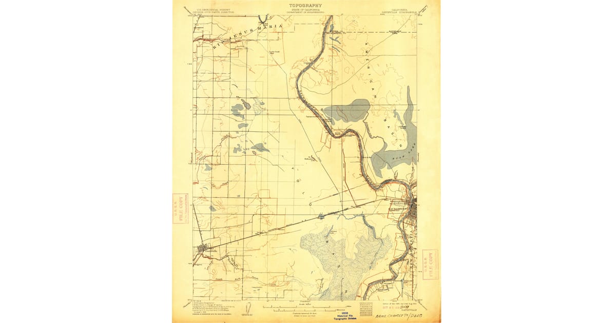 1907 Map of Davisville, Yolo County, CA — High-Res, 1913 Print | Pastmaps