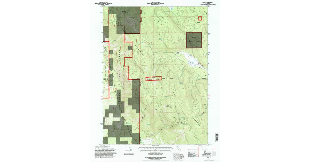 1995 Map of Day, Modoc County, CA — High-Res | Pastmaps