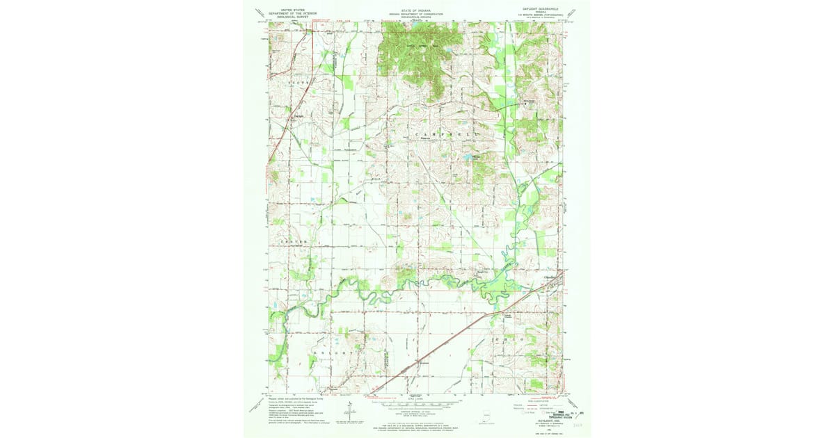 1961 Map of Daylight, Warrick County, IN — High-Res | Pastmaps