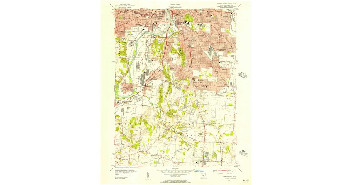 1955 Map of Dayton South, Montgomery County, OH — High-Res | Pastmaps
