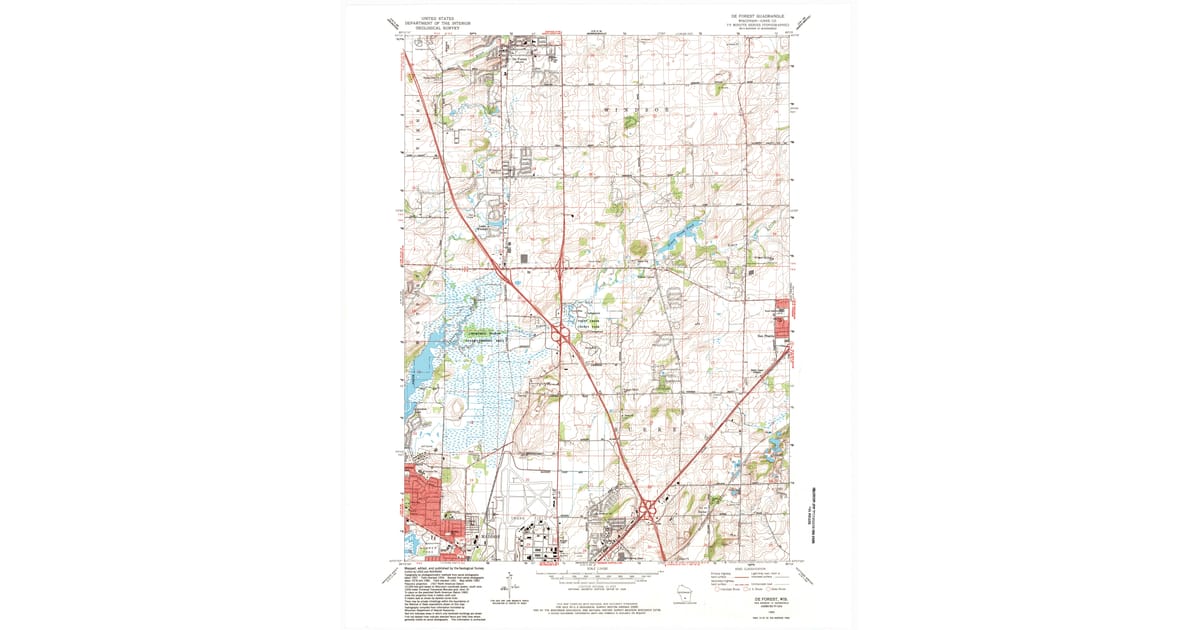 1983 Map of De Forest, Dane County, WI — High-Res | Pastmaps