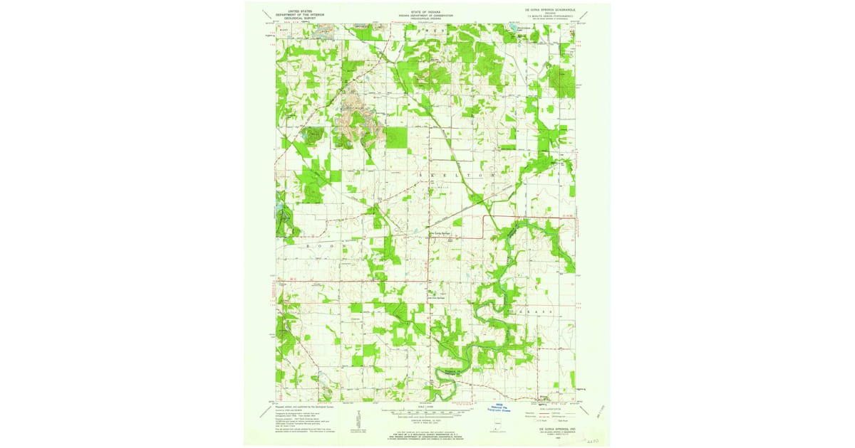 1960 Map of De Gonia Springs, Warrick County, IN — High-Res | Pastmaps