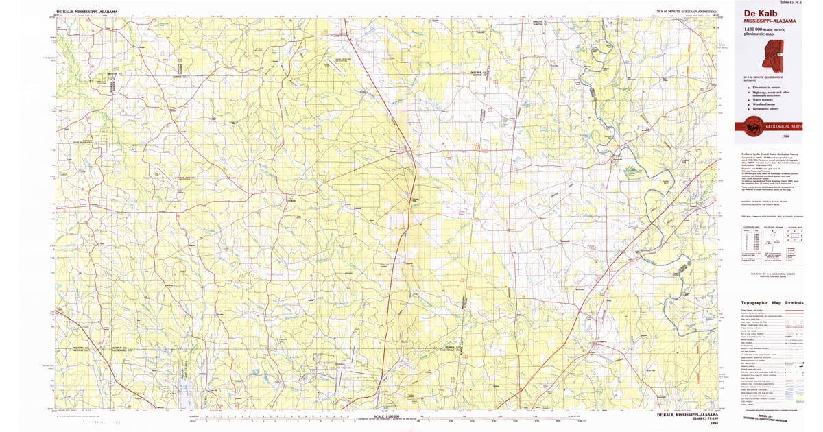 1980s Maps of Mount Hebron, AL | Pastmaps
