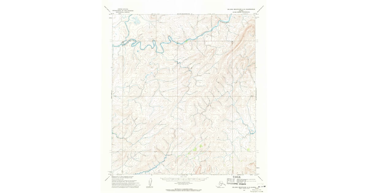 1955 Map of De Long Mountains A-5, North Slope Borough, AK — High-Res ...