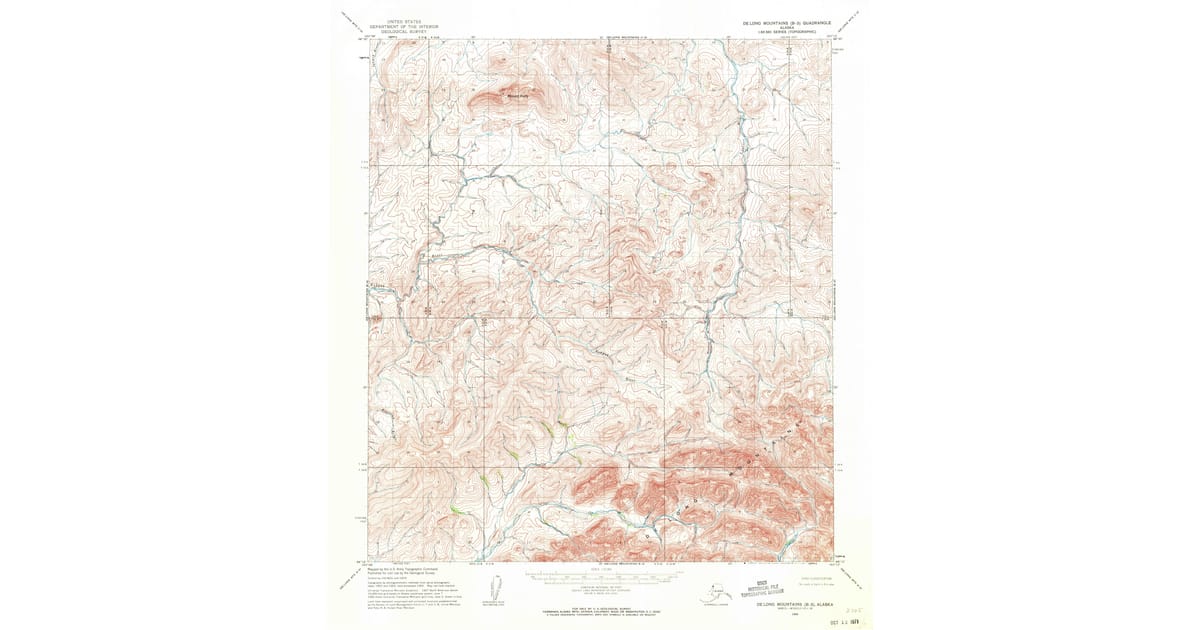 1955 Map of De Long Mountains B-3, North Slope Borough, AK — High-Res ...