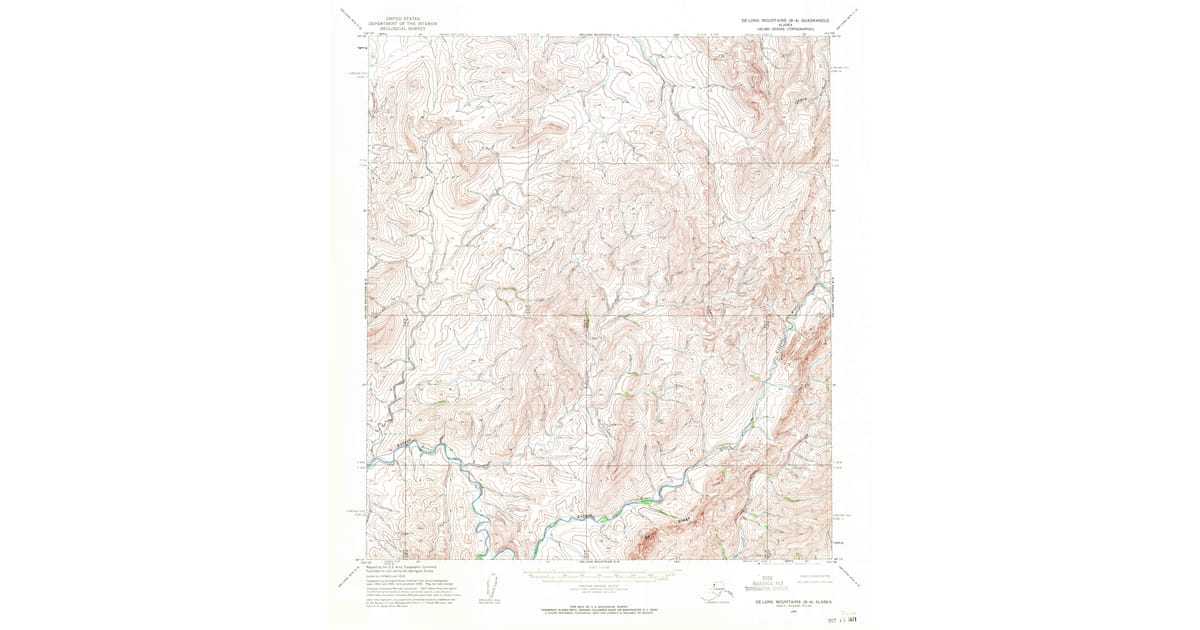 1955 Map of De Long Mountains B-4, North Slope Borough, AK — High-Res ...