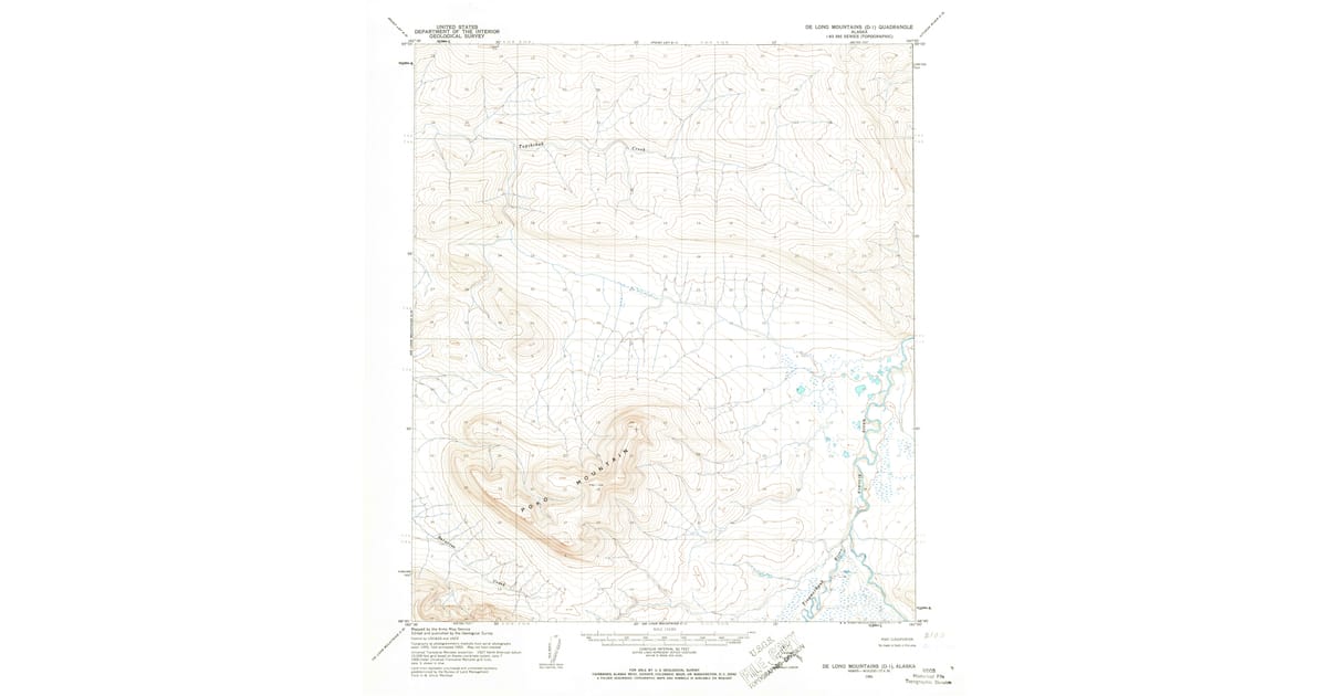 1955 Map of De Long Mountains D-1, North Slope Borough, AK — High-Res ...