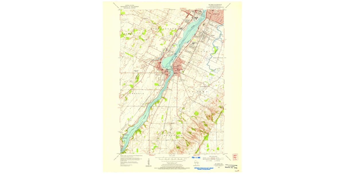 1954 Map of De Pere, WI — High-Res | Pastmaps