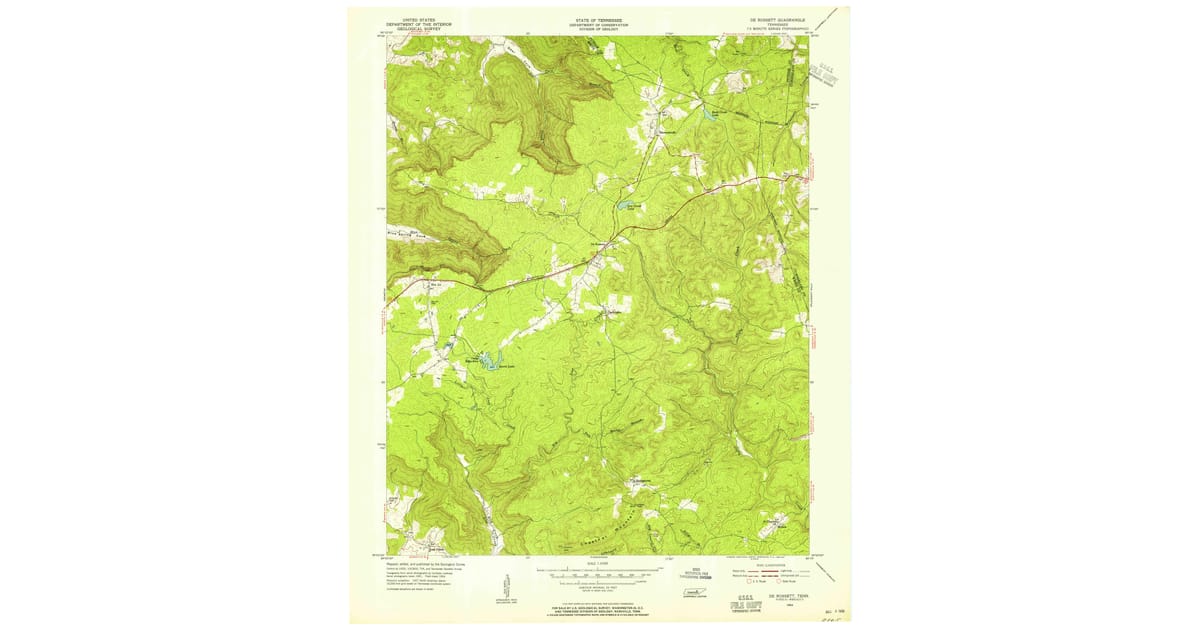 1954 Map of De Rossett, White County, TN — High-Res | Pastmaps