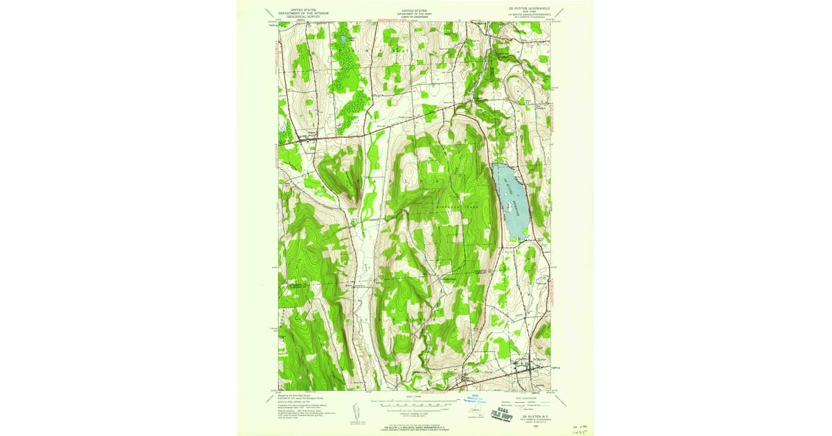 1943 Map of De Ruyter, Onondaga County, NY — High-Res | Pastmaps