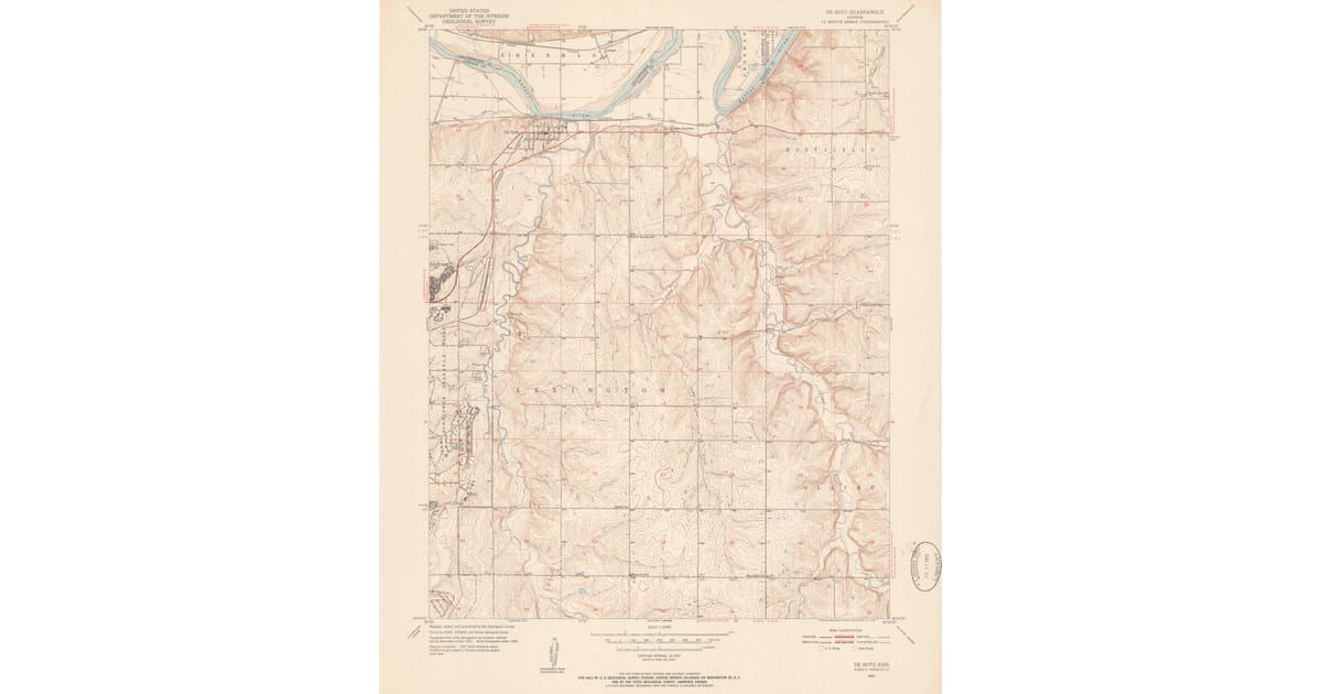 1951 Map of De Soto, KS — High-Res | Pastmaps