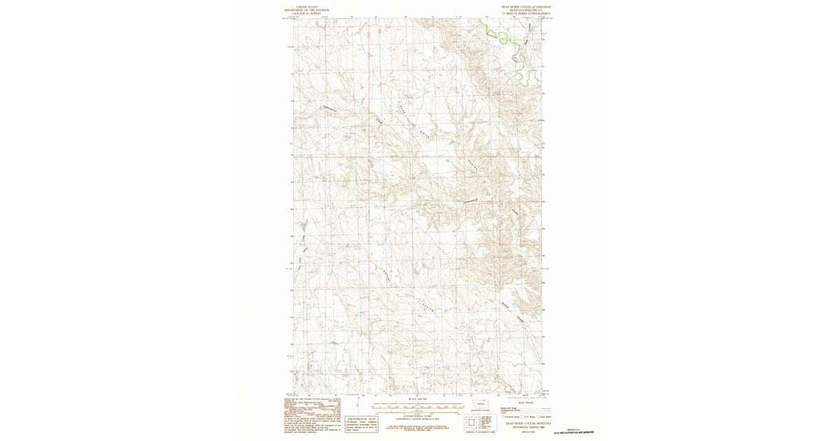 1984 Map of Dead Horse Coulee, Phillips County, MT — High-Res | Pastmaps