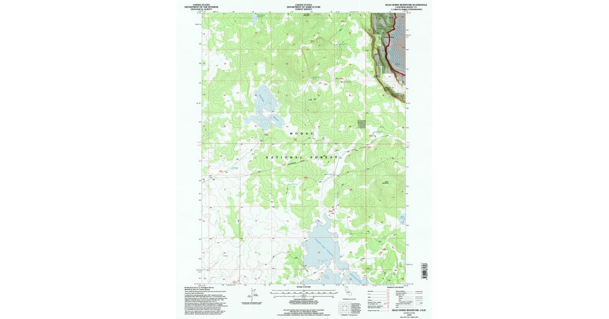 1993 Map of Dead Horse Reservoir, Modoc County, CA — High-Res | Pastmaps