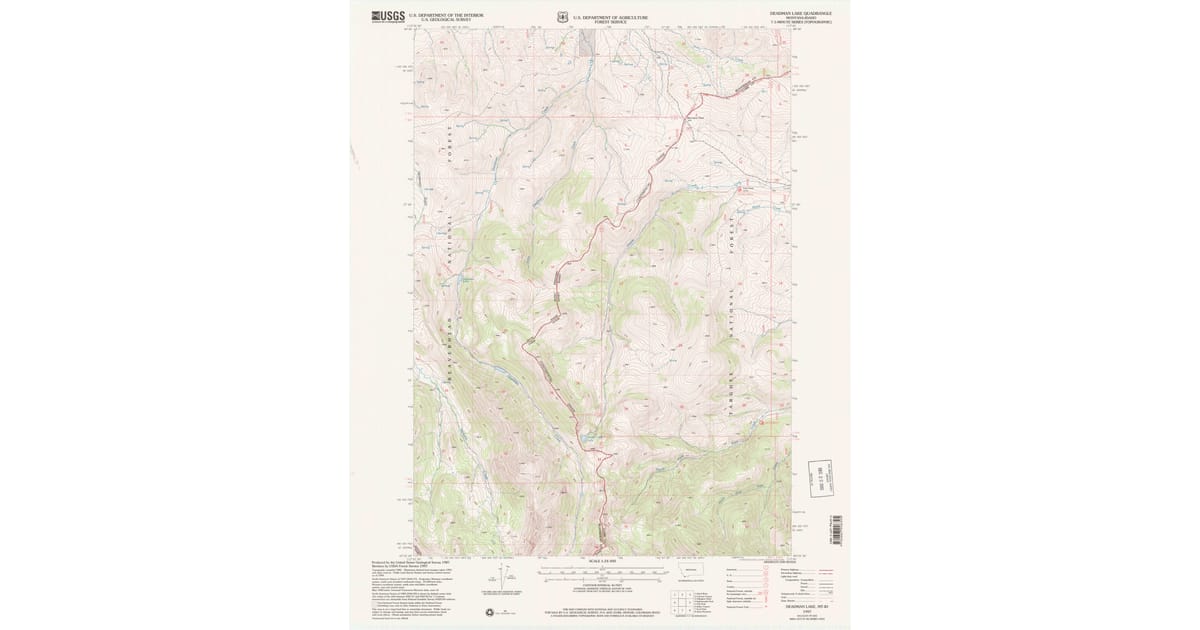 1997 Map of Deadman Lake, Beaverhead County, MT — High-Res | Pastmaps