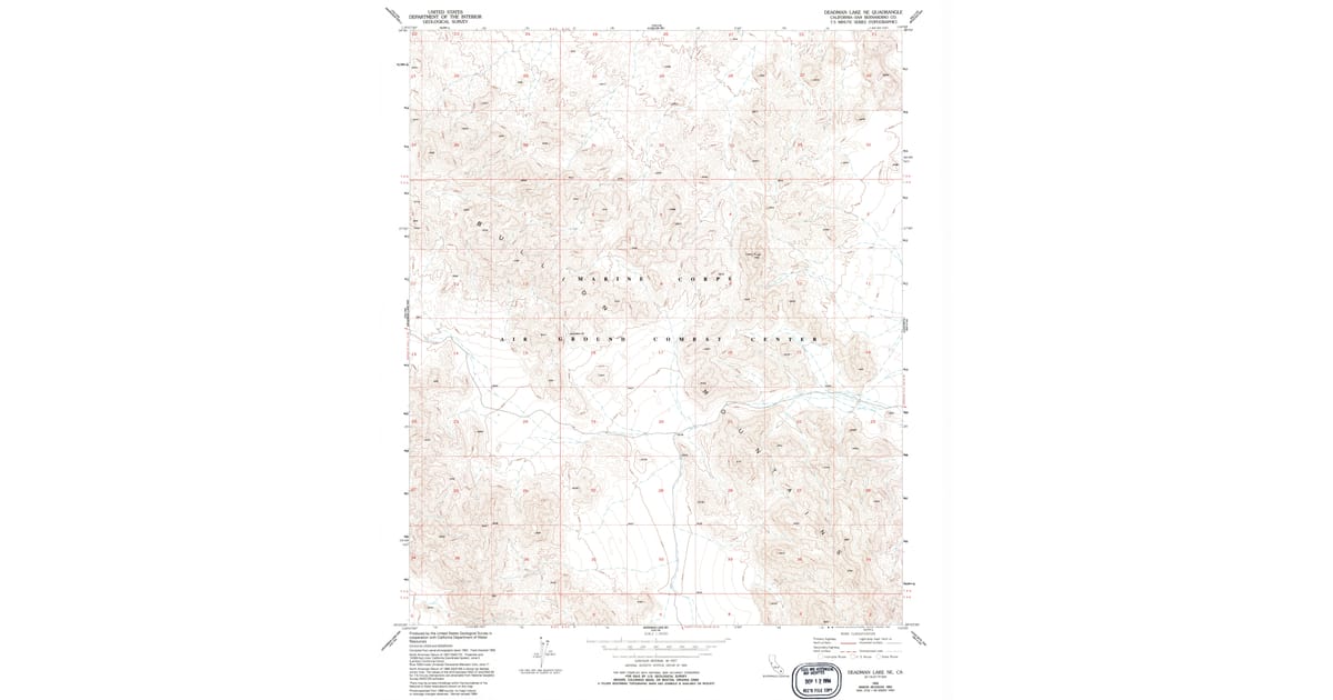 1955 Map of Deadman Lake NE, San Bernardino County, CA — High-Res, 1994 ...