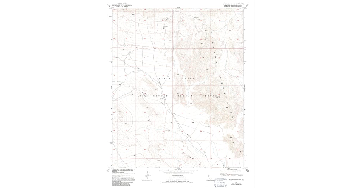 1955 Map of Deadman Lake NW, San Bernardino County, CA — High-Res, 1994 ...