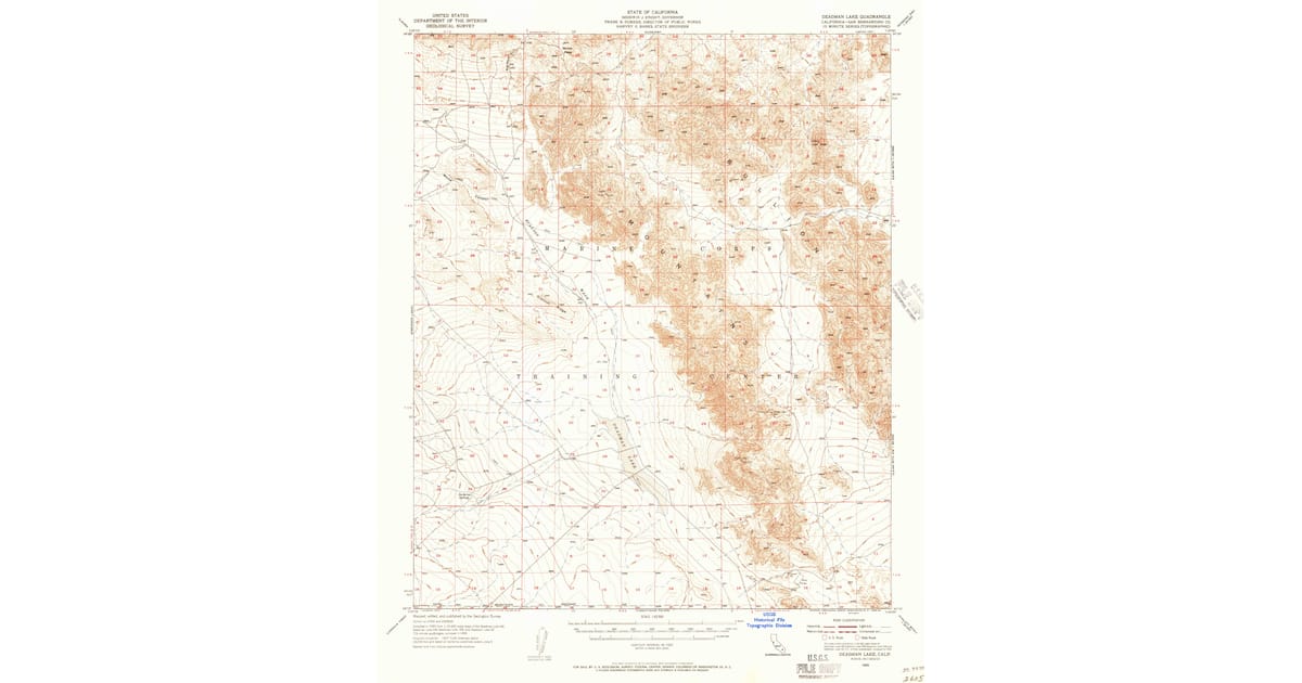 1955 Map of Deadman Lake, San Bernardino County, CA — High-Res | Pastmaps