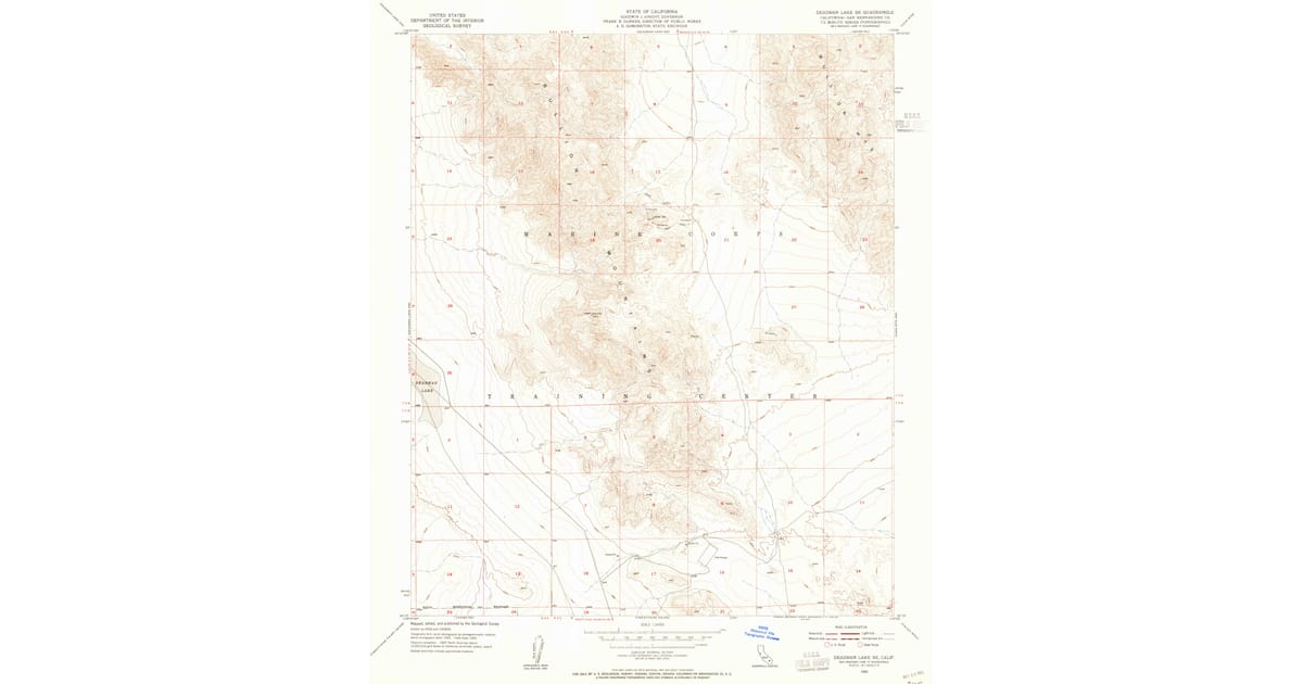 1955 Map of Deadman Lake SE, San Bernardino County, CA — High-Res ...