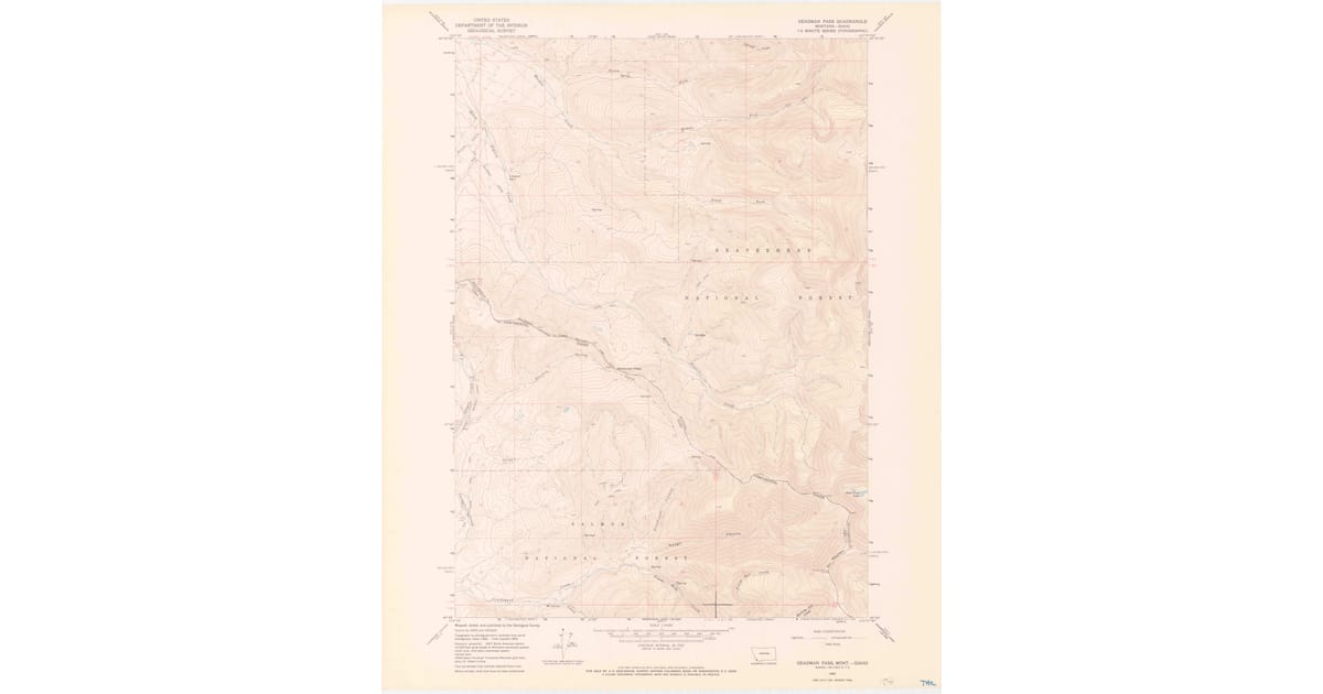 1965 Map of Deadman Pass, Beaverhead County, MT — High-Res | Pastmaps