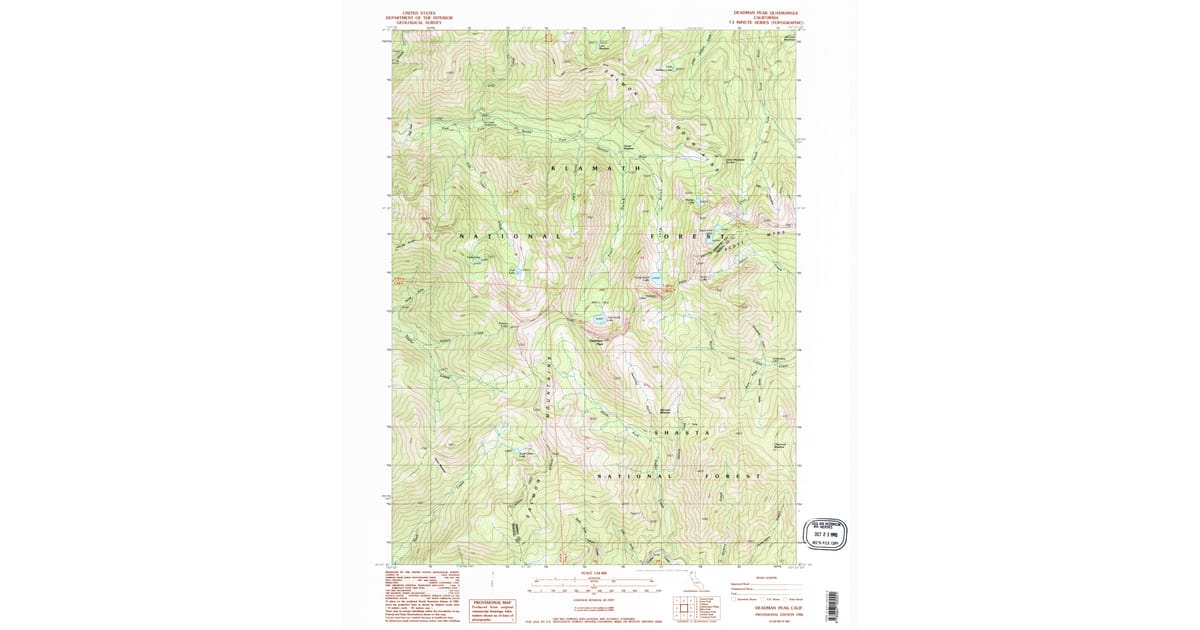 1986 Map of Deadman Peak, Siskiyou County, CA — High-Res | Pastmaps
