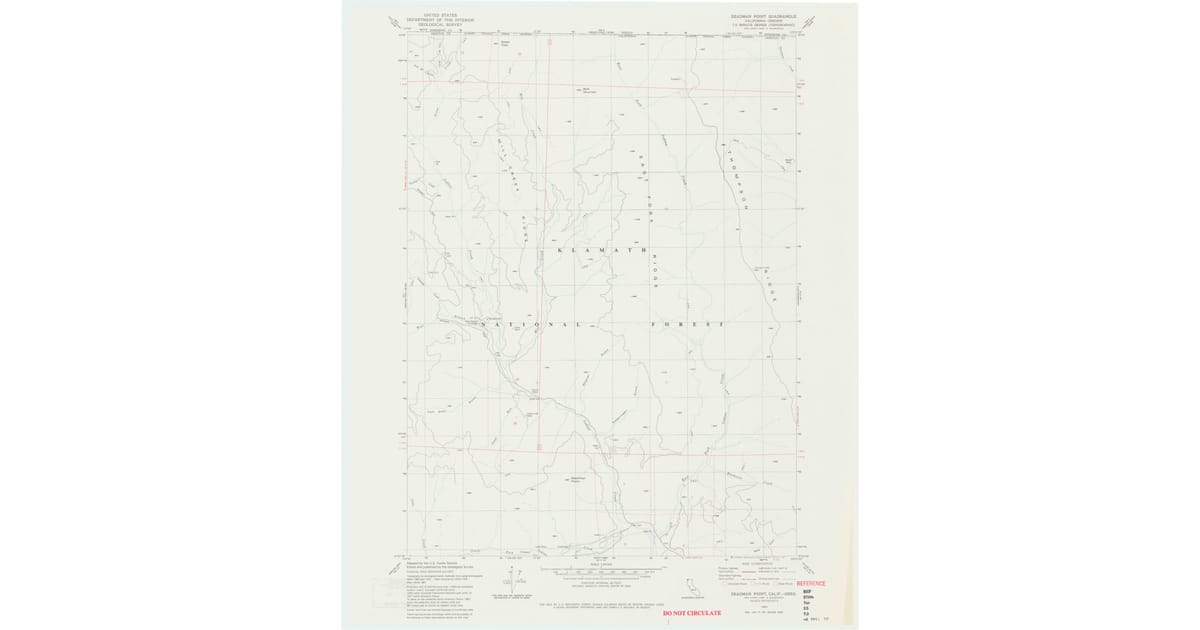1981 Map of Deadman Point, Siskiyou County, CA — High-Res | Pastmaps