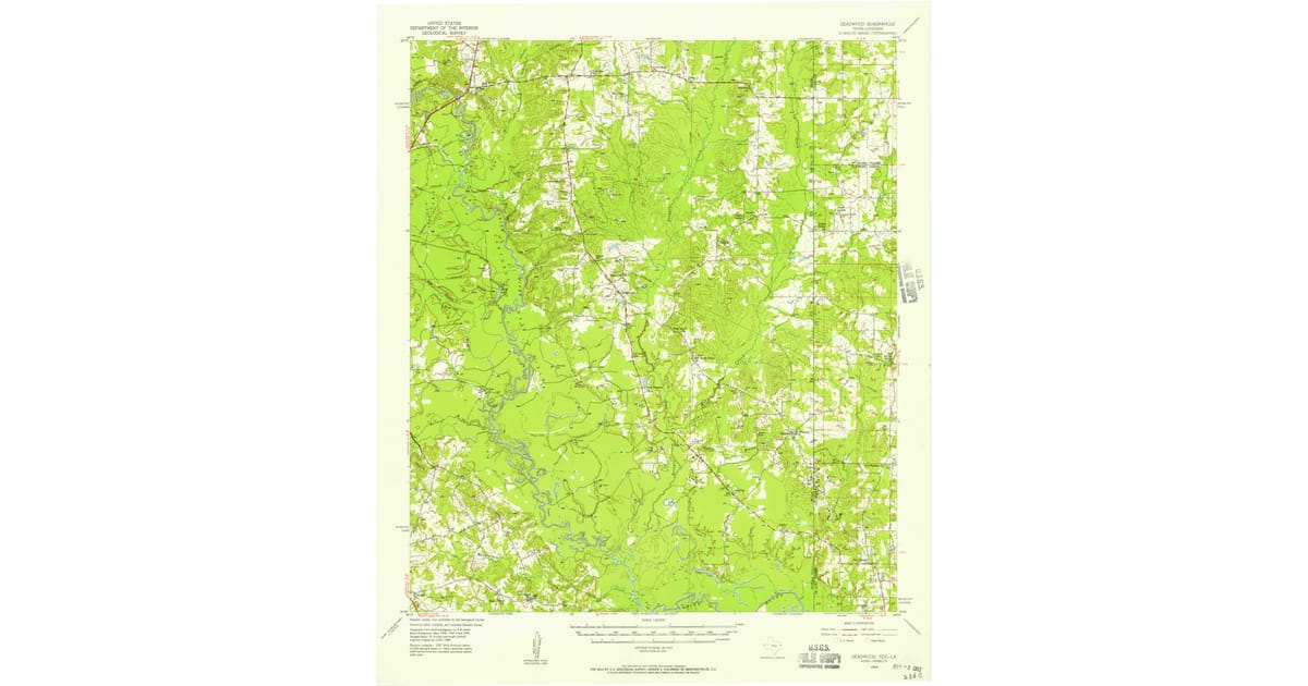 1956 Map of Deadwood, Panola County, TX — High-Res | Pastmaps