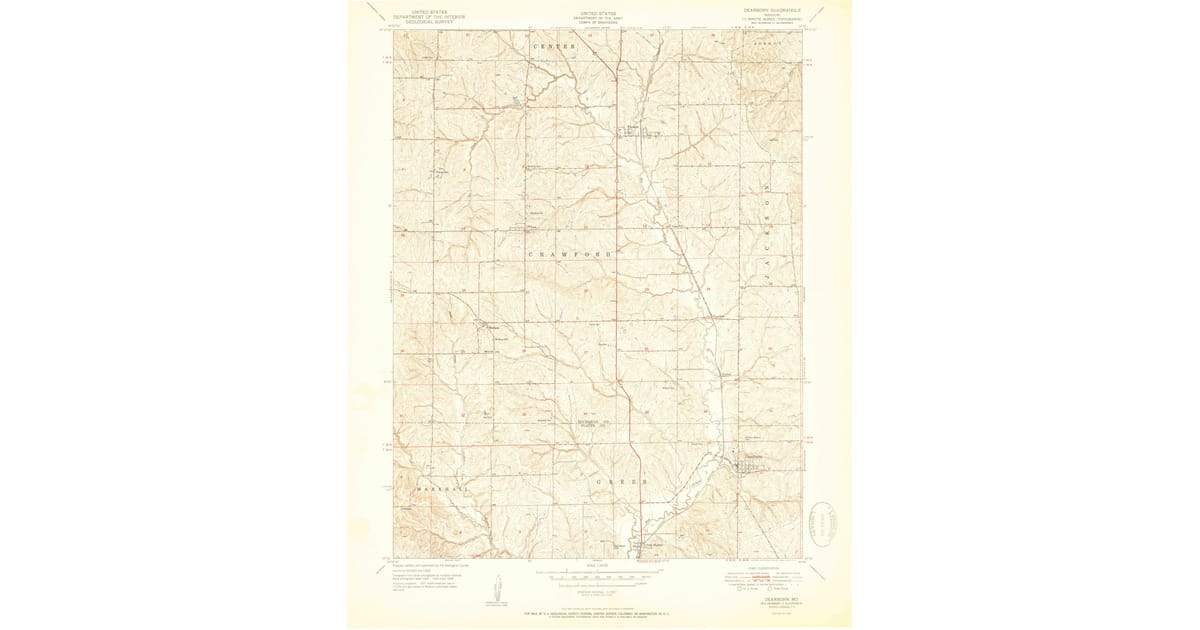 1951 Map of Dearborn, MO — High-Res, 1951 Print #2 | Pastmaps