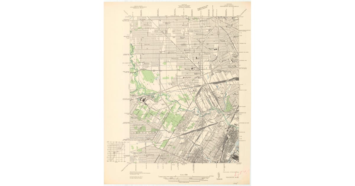 1936 Map of Dearborn, MI — High-Res | Pastmaps