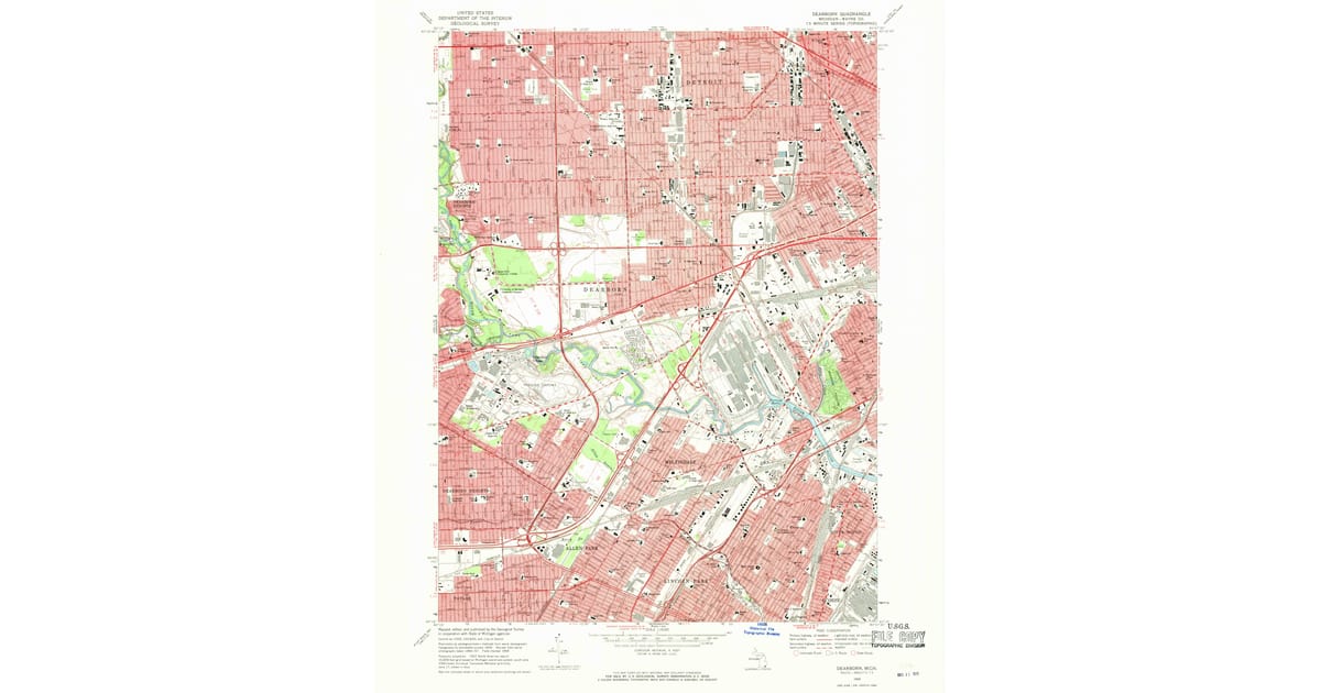 1968 Map of Dearborn, MI — High-Res | Pastmaps