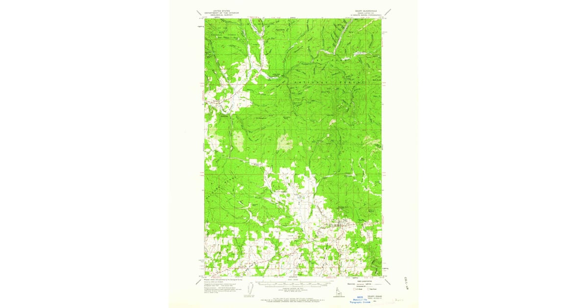 1961 Map of Deary, ID — High-Res | Pastmaps