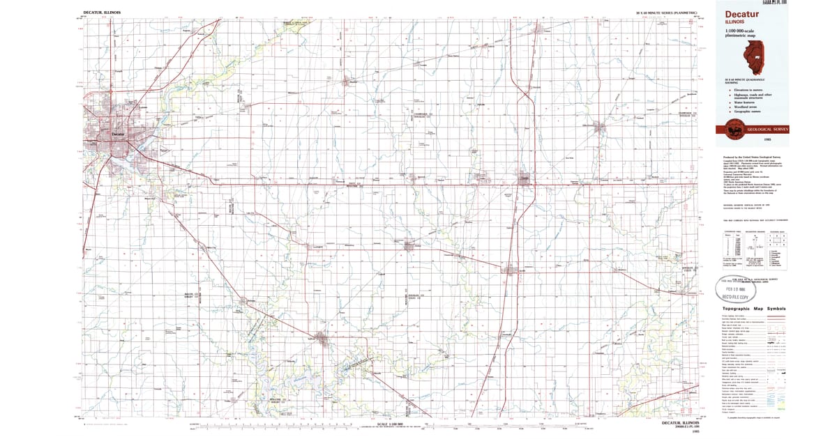 1985 Map of Decatur, IL — High-Res | Pastmaps